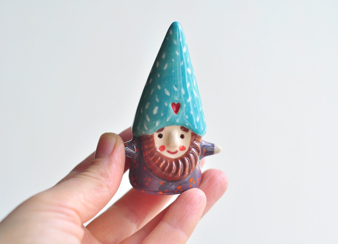 Set of three ceramic gnomes Cute Sculpture Pottery | Etsy
