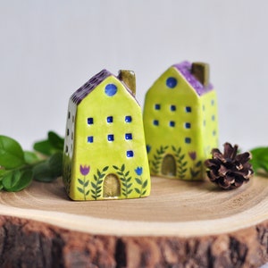 Small Ceramic House, Cute Sculpture, Pottery Figurines, Pottery ...