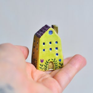 Small Ceramic House, Cute Sculpture, Pottery Figurines, Pottery ...