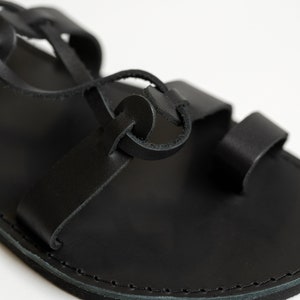 Mens Gladiator Sandals Black, Spartan Leather Sandals, Roman Leather ...