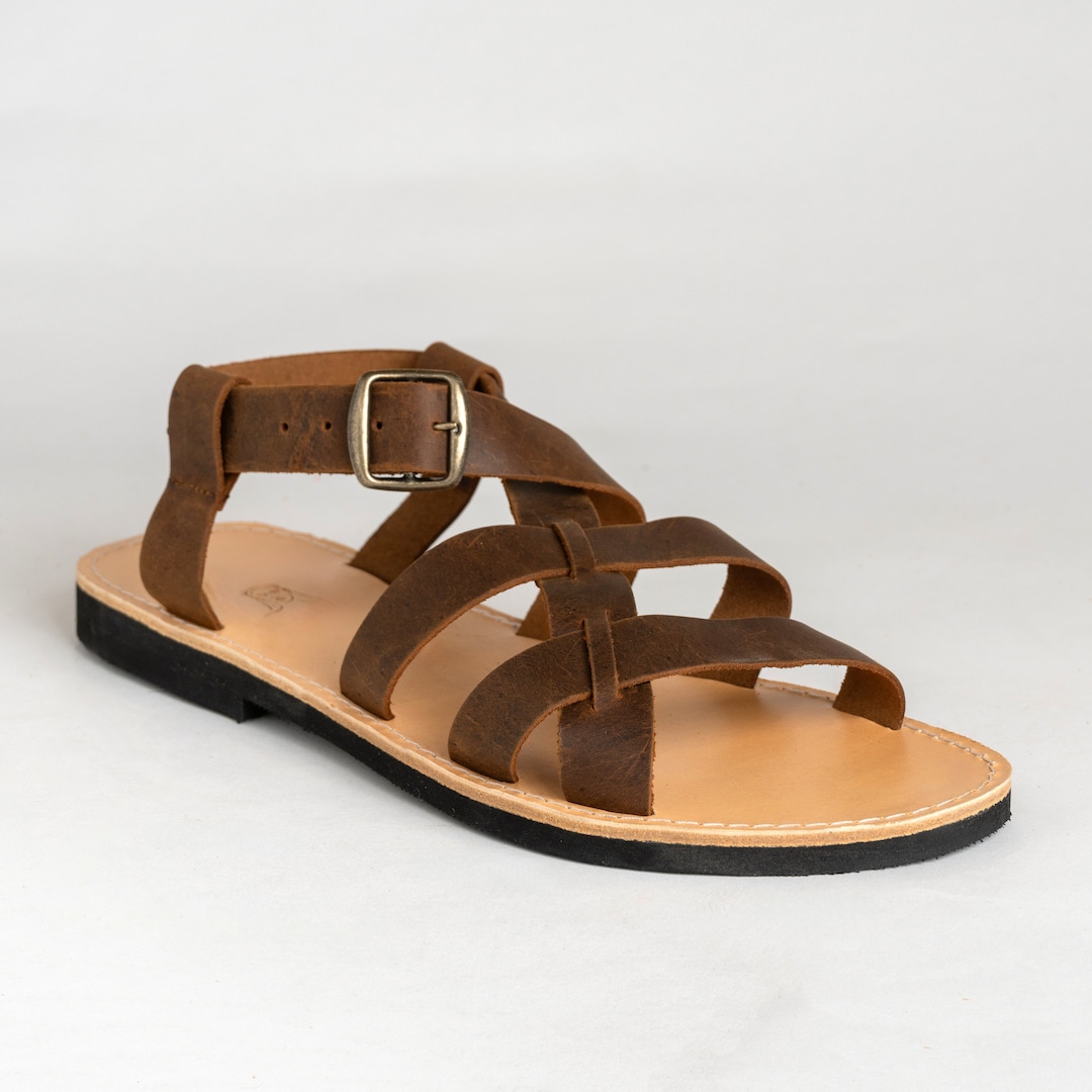 Mens Leather Sandals, Greek Spartan Sasndals, Calf Leather Timeless ...