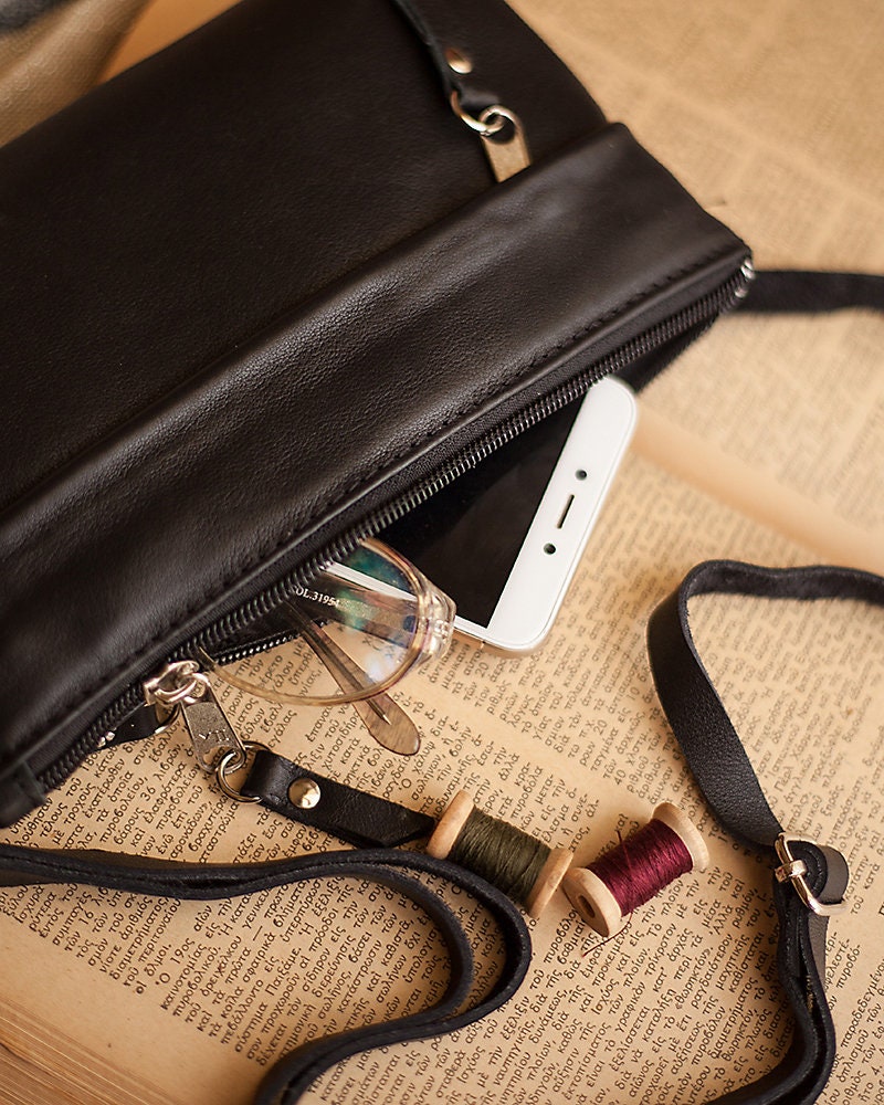 Small Leather Crossbody Bag for Women Black Leather Crossbody - Etsy