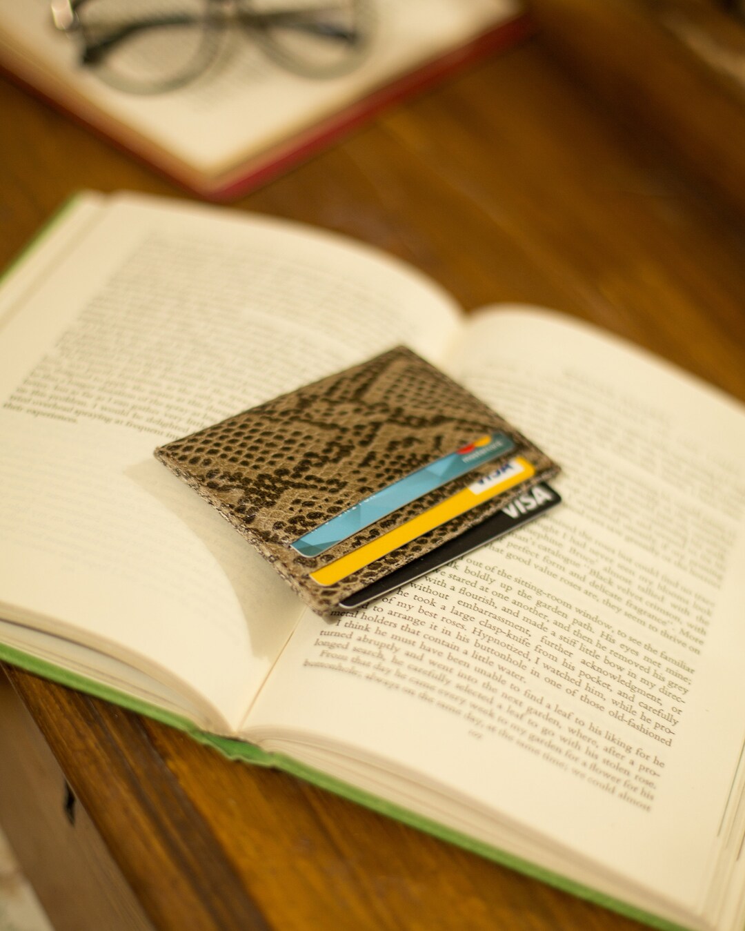 Wallet Snake Credit Card Holder for Women, Snakeskin Python Wallet ...