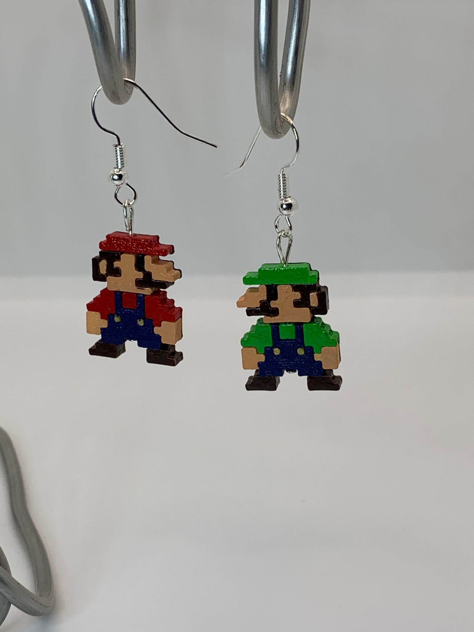 Super Mario Bros Themed 8-bit Style Mario & Luigi Earrings - Etsy