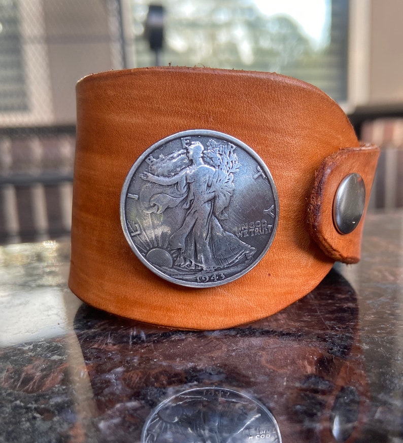 Leather Boho Cuff, Lady Liberty Concho - Leather Collection - Etsy