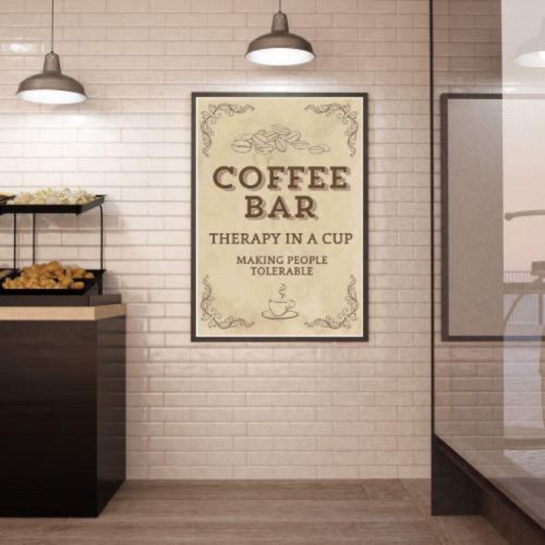 Matching Set of Coffee Themed Digital Files. Brighten Your Coffee Shop ...