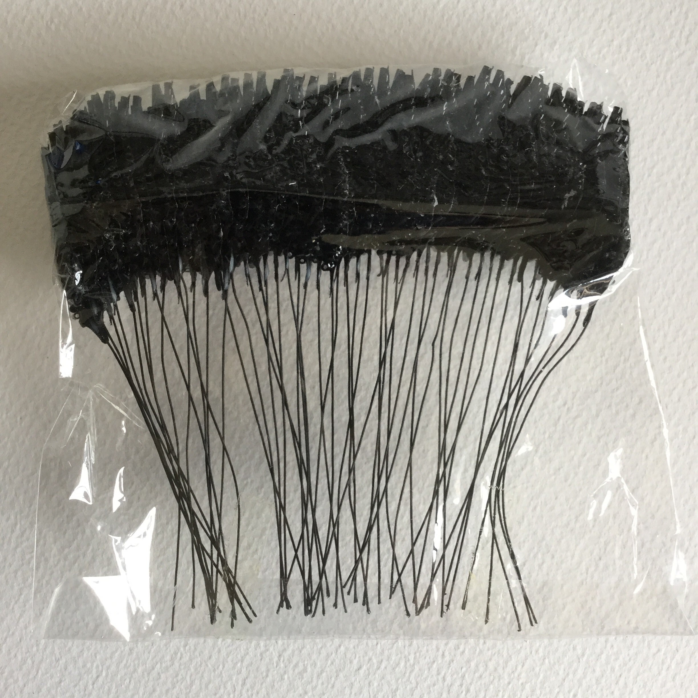 Vintage Beaded Leaves, 50 Pieces Wired Leaves Covered in Jet Black ...