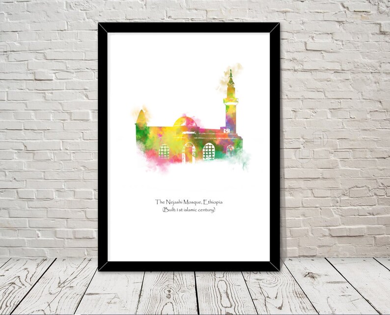 Ethiopia Art the Nejashi Mosque Islamic Art Watercolour Illustration ...