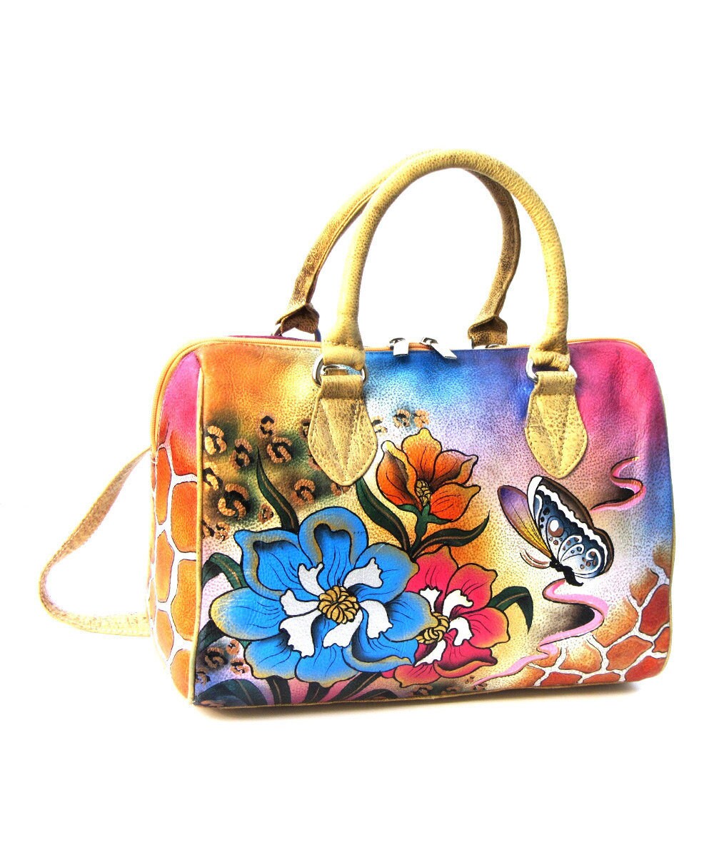 Handpainted Leather Purse,colourful Purse,women's Leather Bag,doctor ...