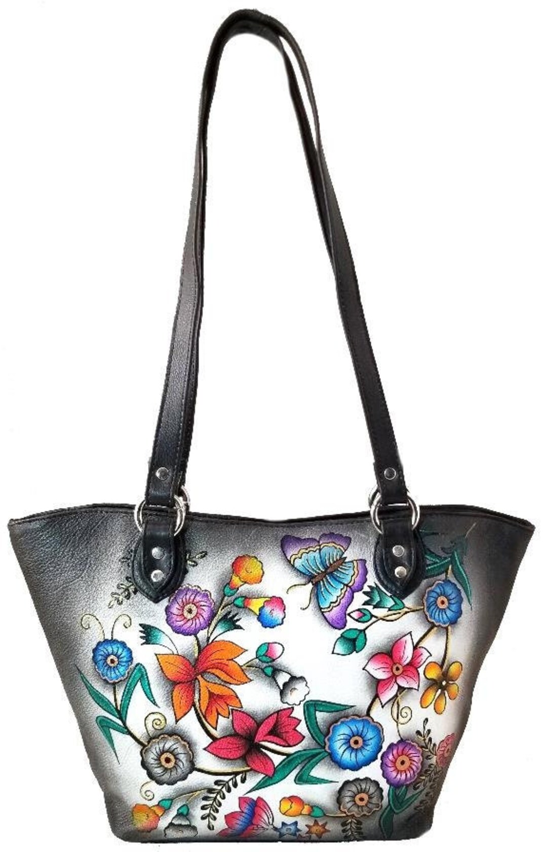 Handpainted Leather Purse,medium Tote,unique,spring,women's Leather Bag ...