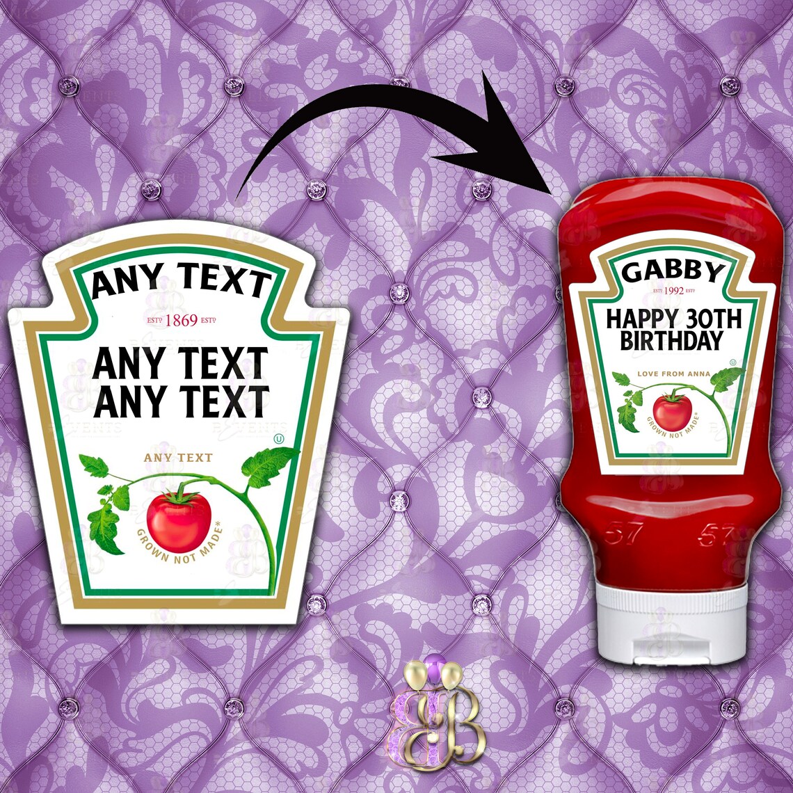 Custom/personalised Ketchup Label Gift/stickers Perfect for - Etsy