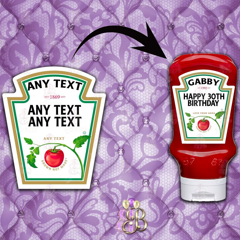 Custompersonalised Ketchup Label Tstickers Perfect For Etsy