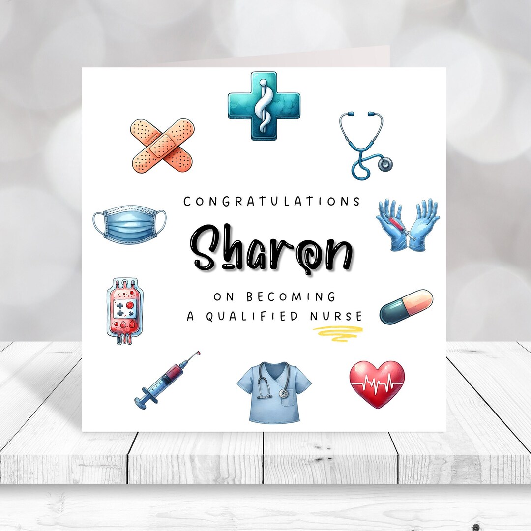 Personalised Congratulations Nurse Card, New Job Card, Qualified Nurse ...