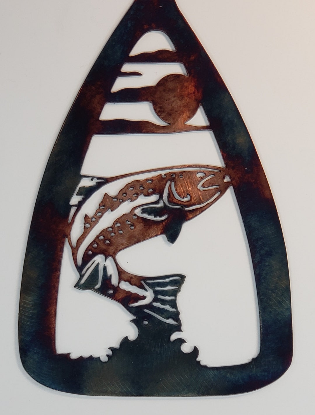 Canoe Paddle Trout Northwoods Metal Wall Art - Etsy