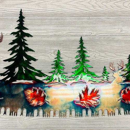 Two Man Crosscut Saw Whitetail Cabin Scene - Etsy