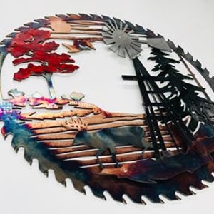Windmill Saw Blade W/ Whitetail Buck Home Decor Metal Wall Art - Etsy