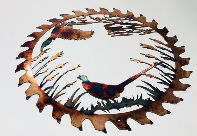 Pheasant Couple Sawblade Cut Out Northwoods Metal Wall Art | Etsy