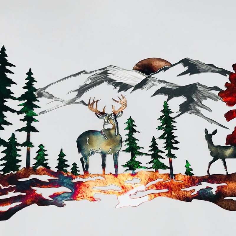 Copper Deer Scene - Etsy