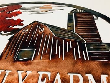 Personalized Farm Scene Monogram Home Decor Metal Wall Art | Etsy