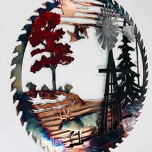 Windmill Saw Blade W/ Whitetail Buck Home Decor Metal Wall Art - Etsy