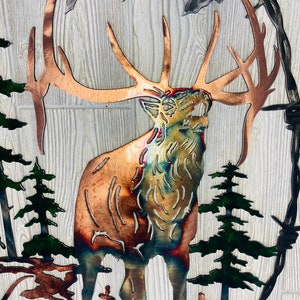 Bull Elk Quarter Two Scene Barb Wire - Etsy