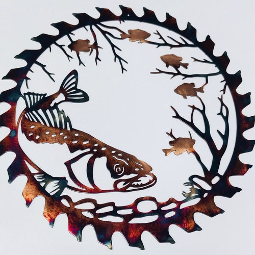 Walleye Bite is on Northwoods Metal Wall Art - Etsy