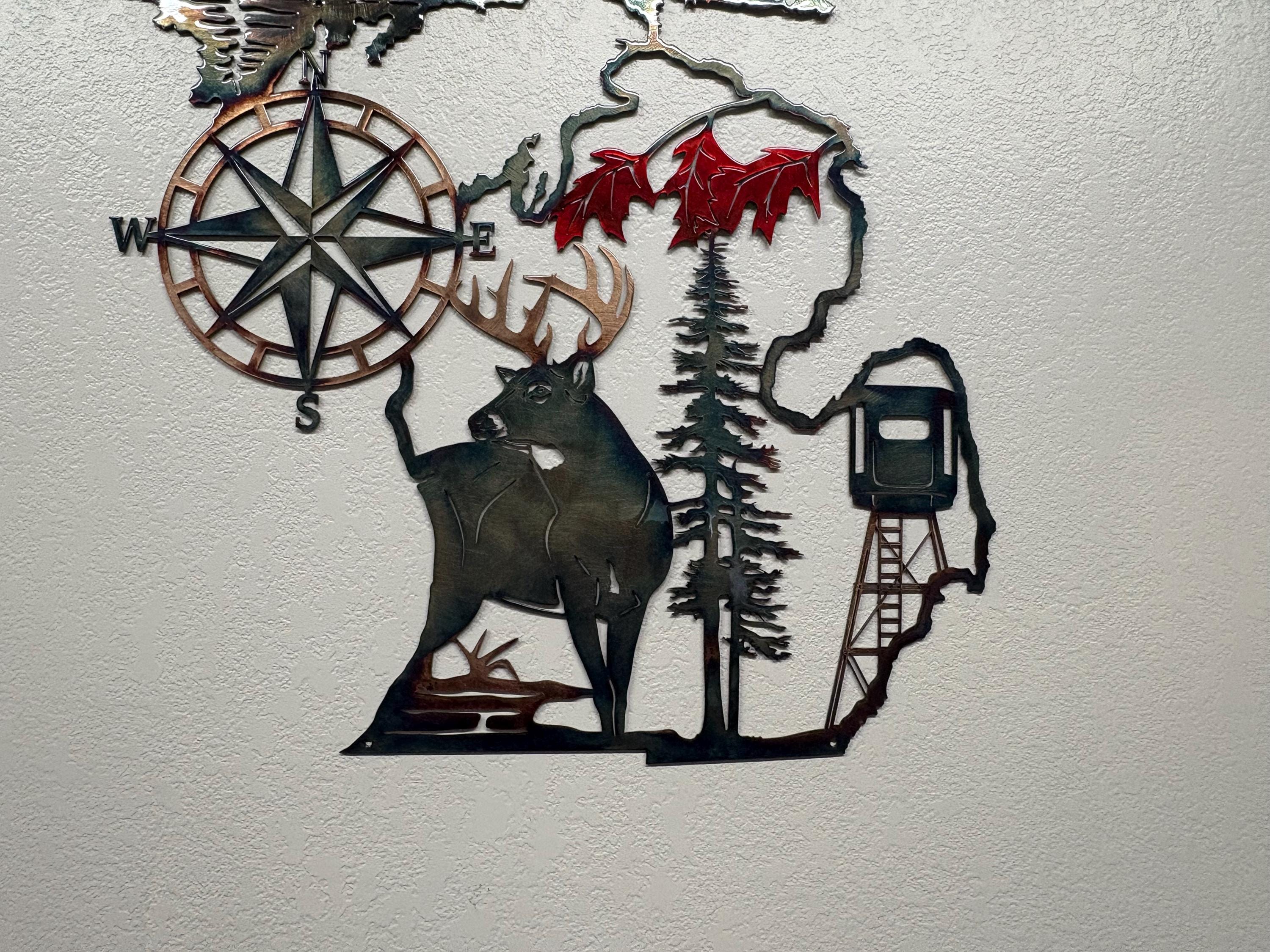 Michigan Buck and Lake Scene - Etsy