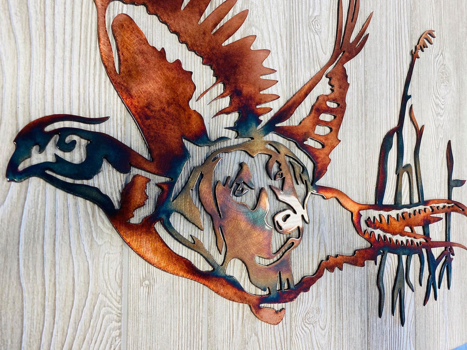 Pheasant Flight W/hunting Dog Scene Northwoods Metal Wall Art - Etsy