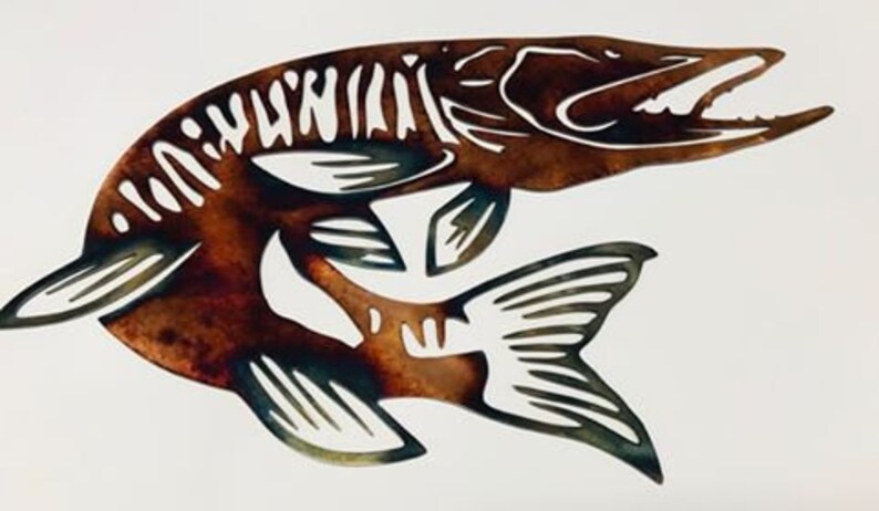 Jumping Muskie Metal Wall Art | Etsy