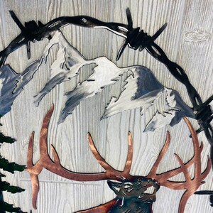 Bull Elk Quarter Two Scene Barb Wire - Etsy