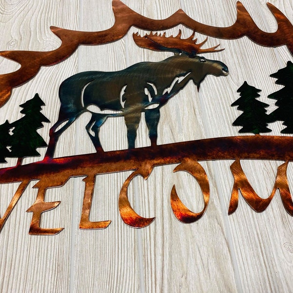 Moose Welcome Sign - Etsy