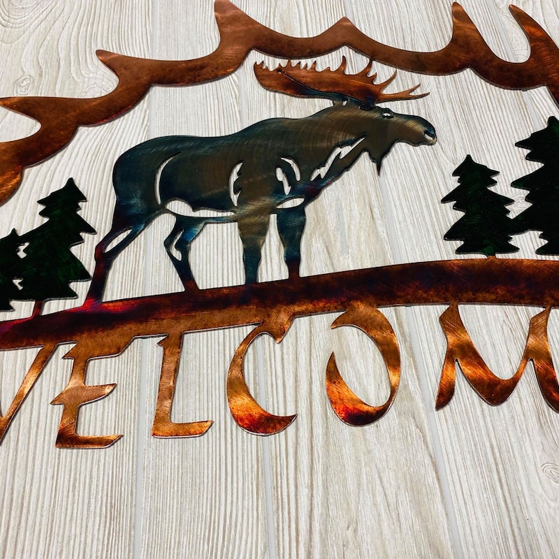 Moose Welcome Sign - Etsy