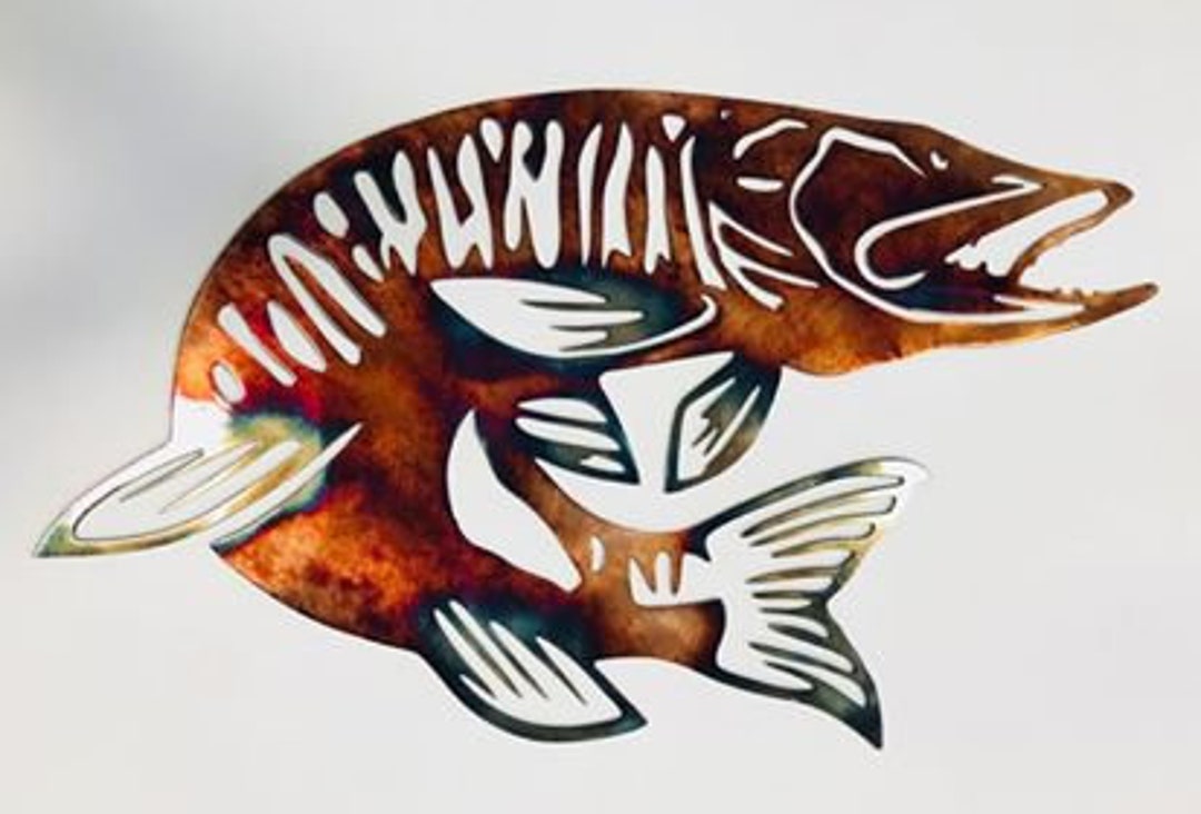 Jumping Muskie Metal Wall Art - Etsy