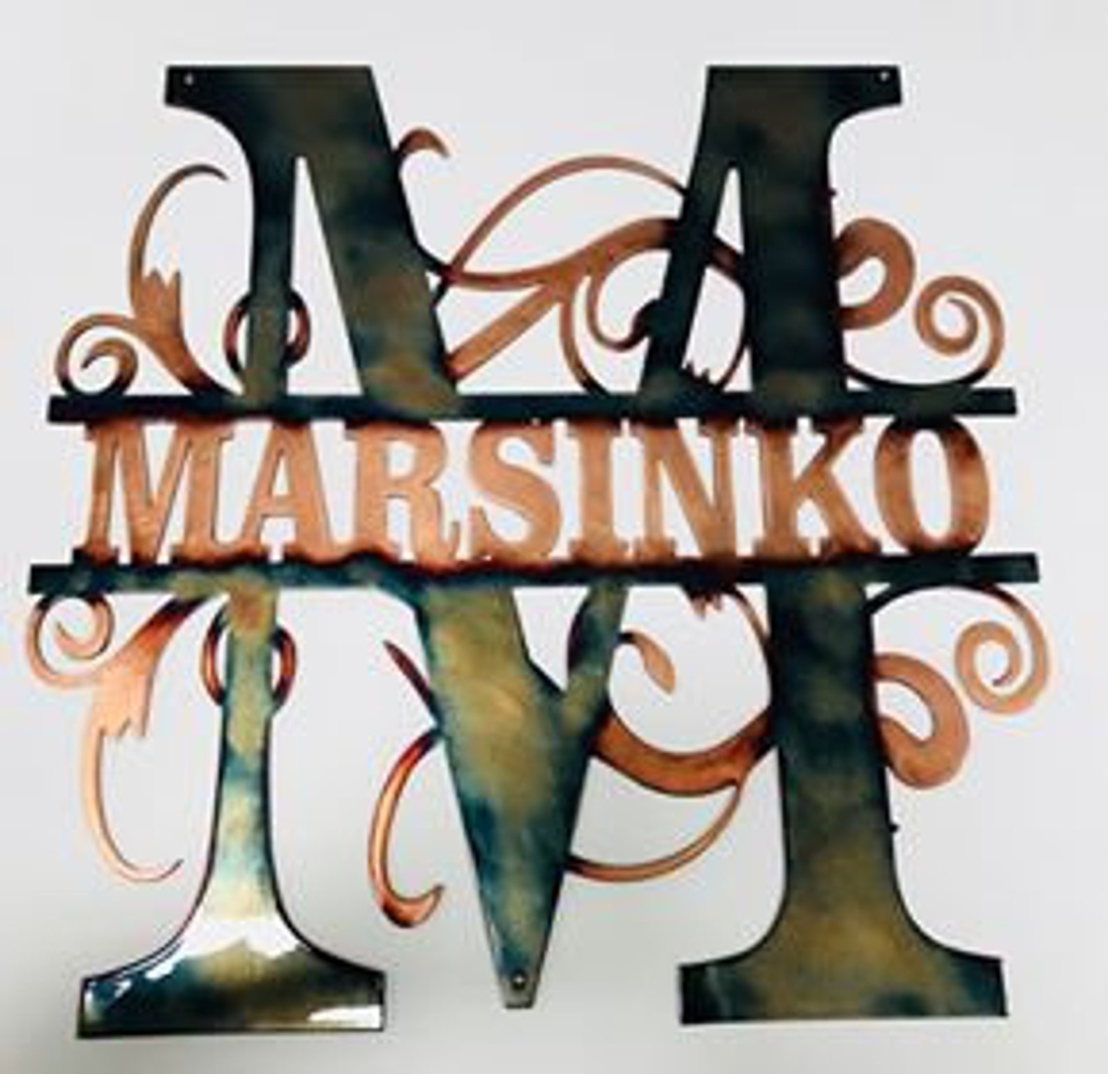 Personalized Monogram Home Decor Metal Wall Art | Etsy