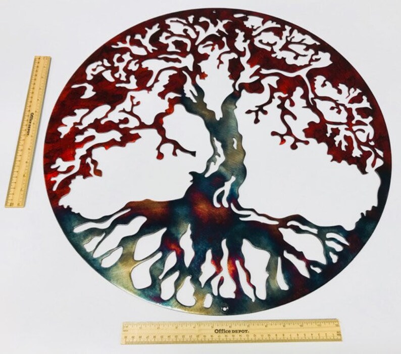 Tree of Life Autumn Fire Spiritual Home Decor Metal Wall Art - Etsy