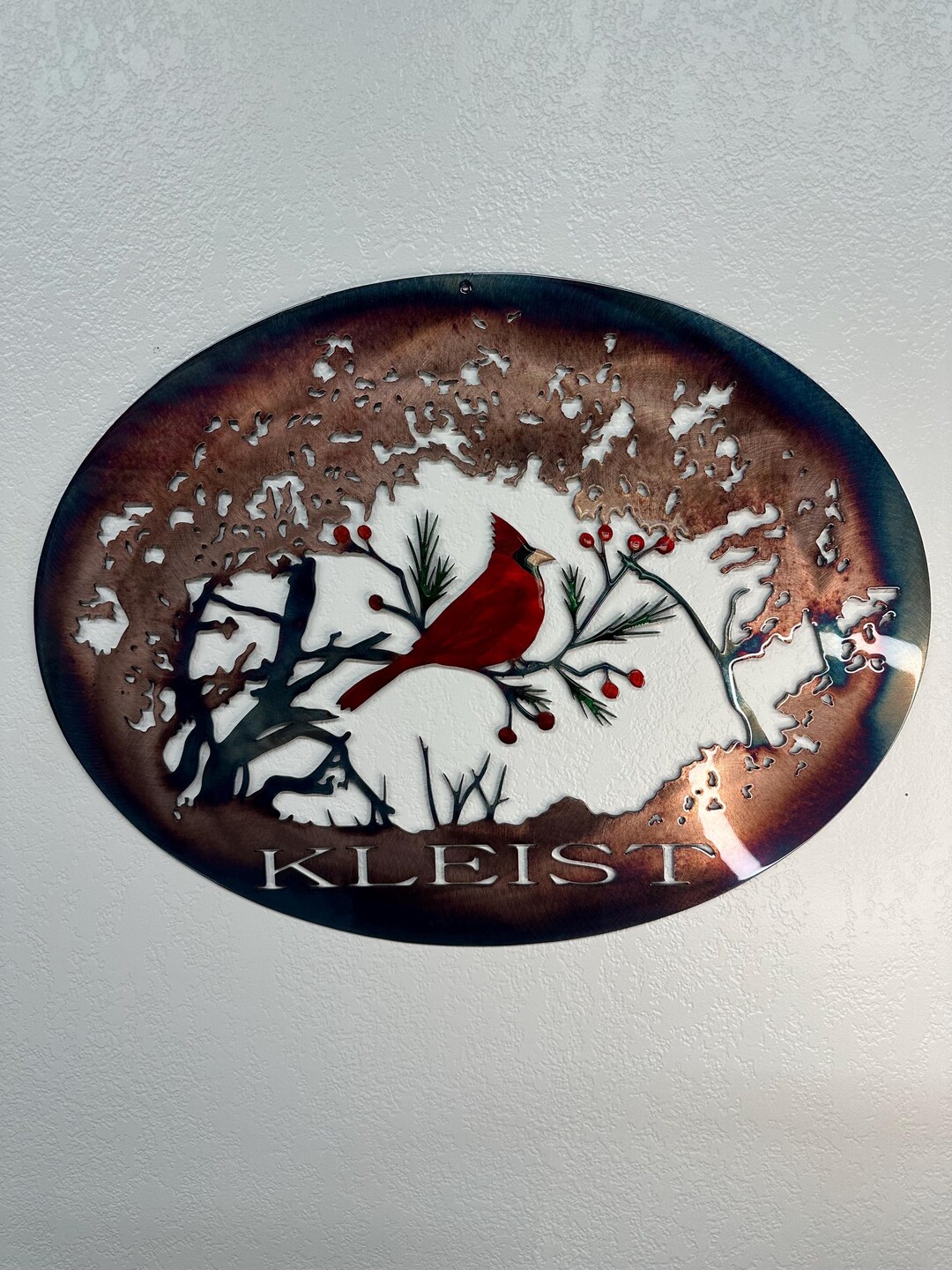 A Visit From Heaven Cardinal Scene Northwoods Metal Wall Art - Etsy