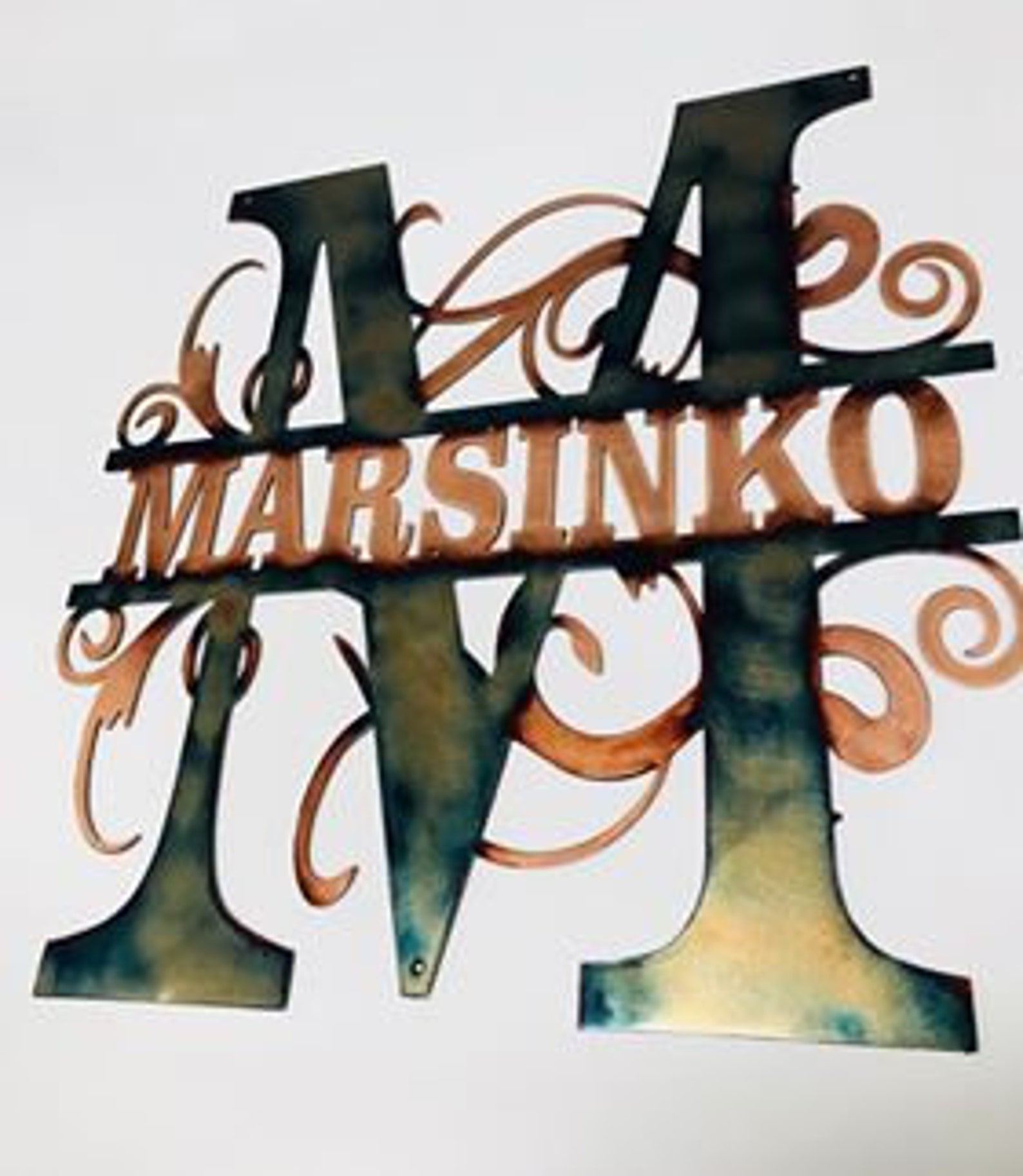 Personalized Monogram Home Decor Metal Wall Art - Etsy