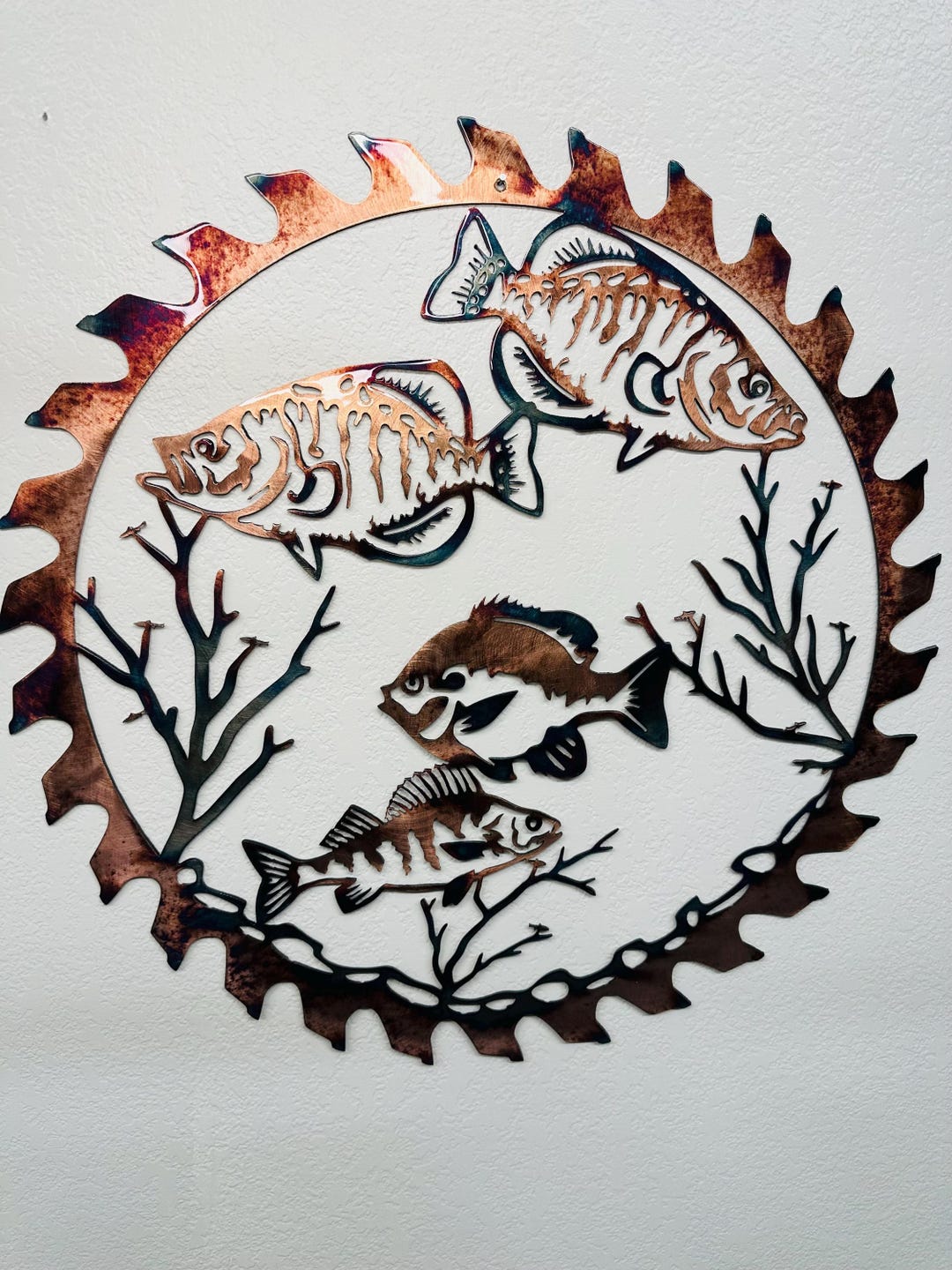 A Good Day of Fishing Sawblade Cut Out Scene Northwoods Metal Wall Art ...