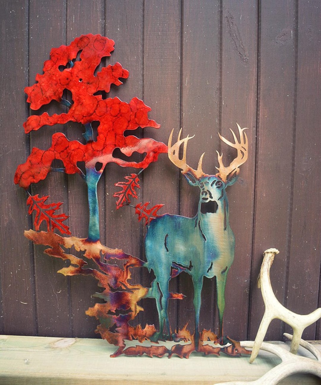 Fall Buck Whitetail Deer Home Wall Decor Sign for Wildlife or Hunting ...