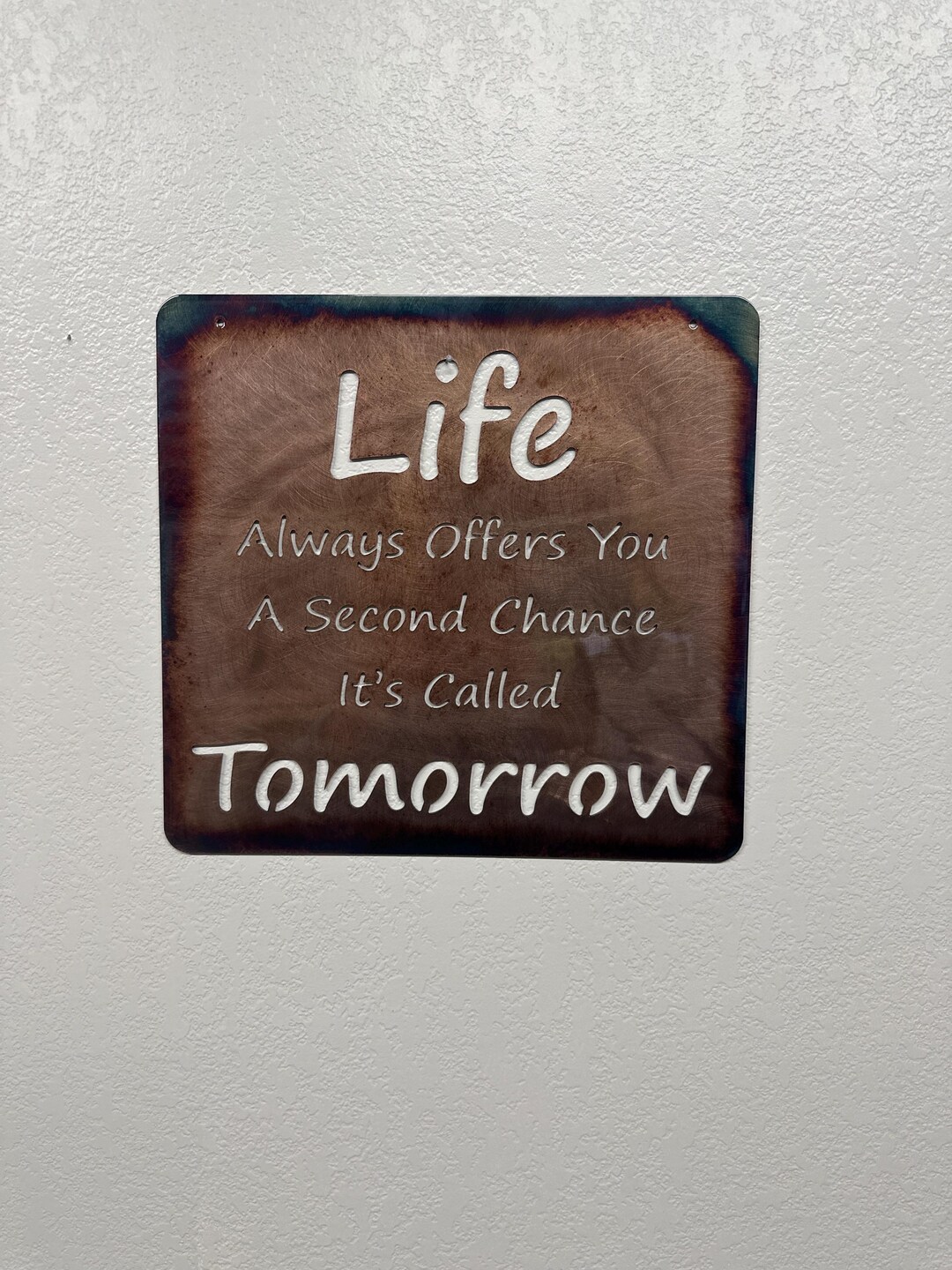 Life Second Chance Metal Sign, Inspirational Quote Wall Decor - Etsy