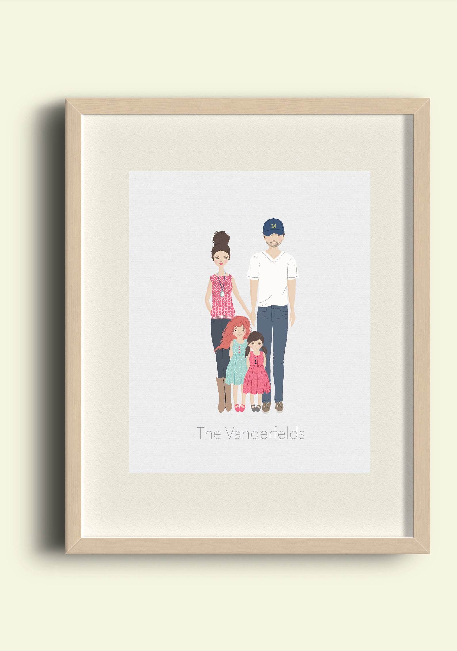 Custom Family Portrait Cartoon Family Birthday Day Gift Family Portrait ...