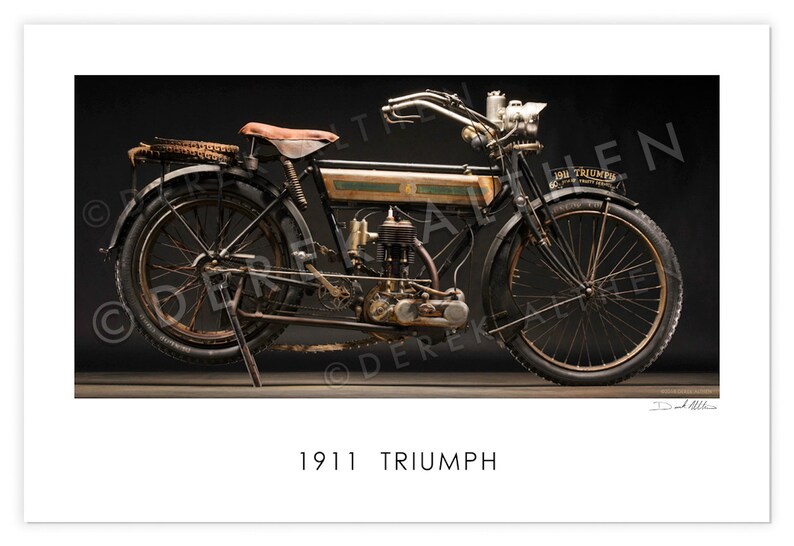 1911 Triumph Motorcycle, Fathers Day Gifts for Him, Motorcycle Art ...