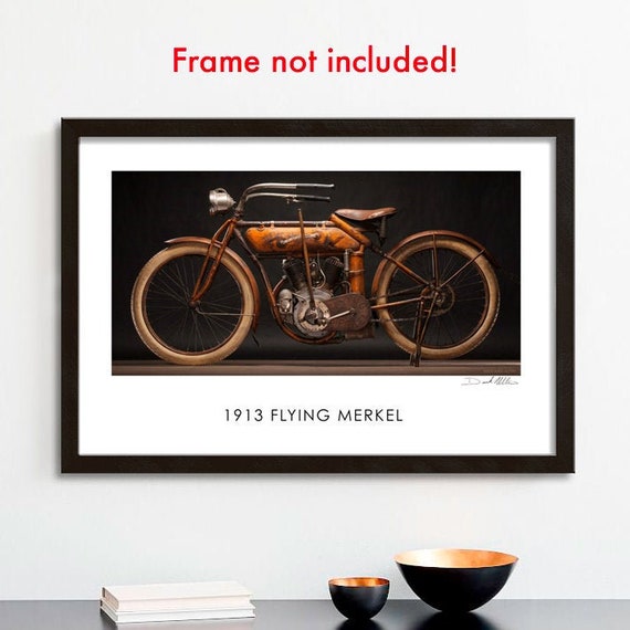 1913 Flying Merkel Birthday Anniversary Motorcycle Art | Etsy