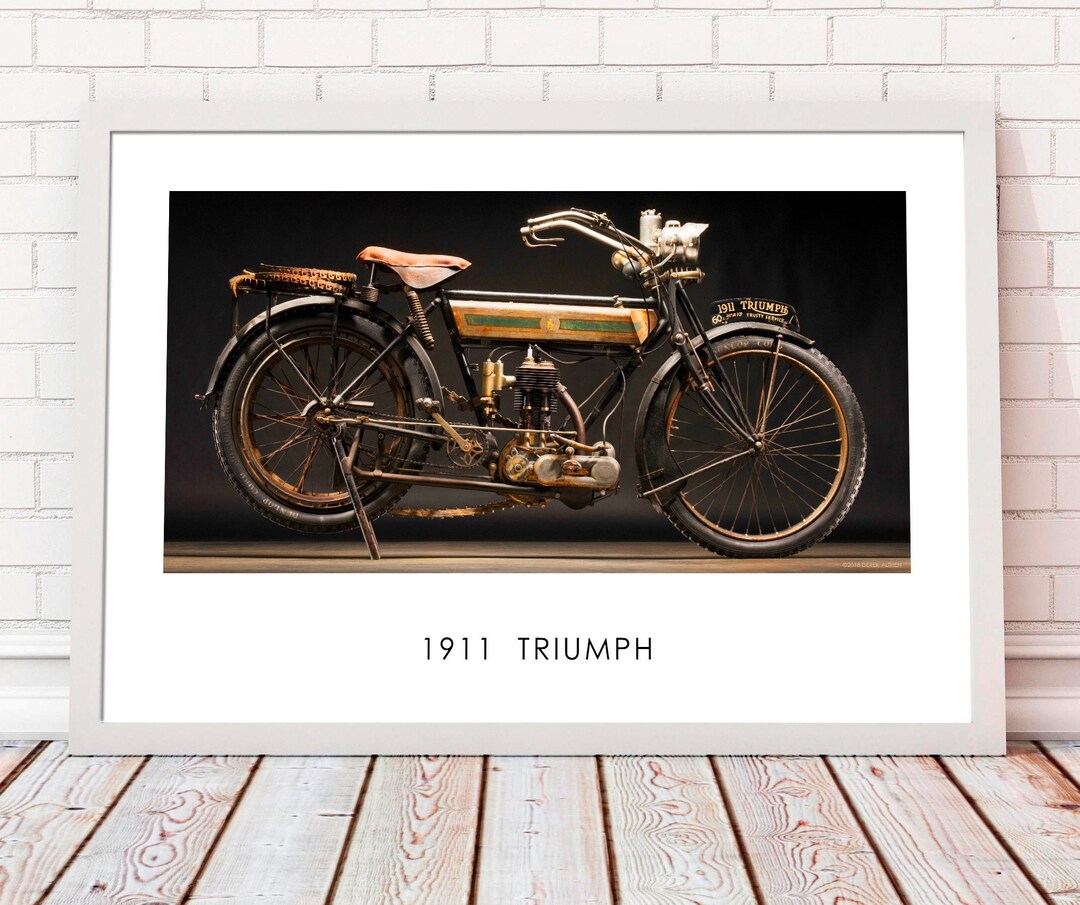 1911 Triumph Motorcycle, Fathers Day Gifts for Him, Motorcycle Art ...