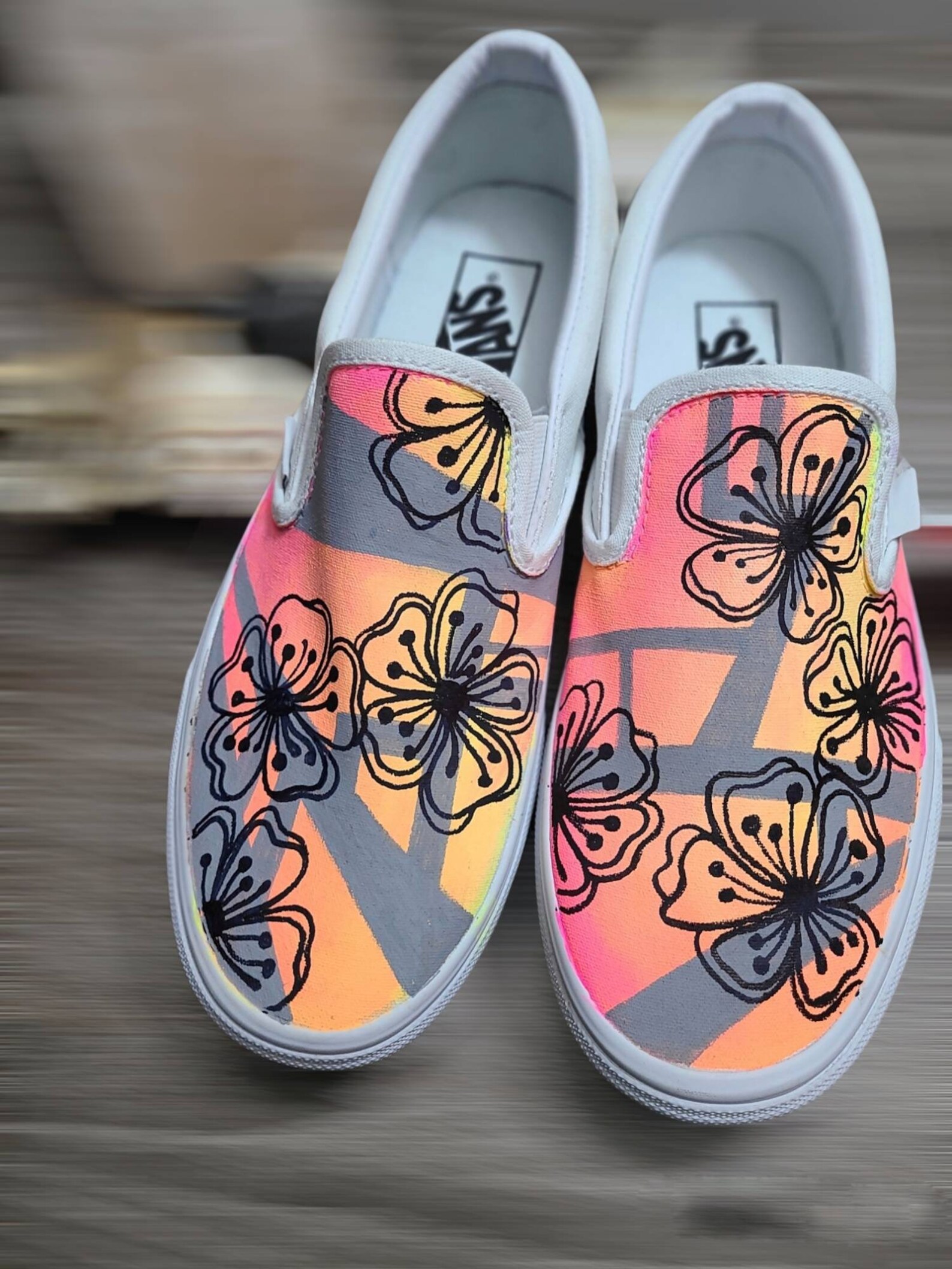 CUSTOM Vans Slip on Sneakers - Etsy