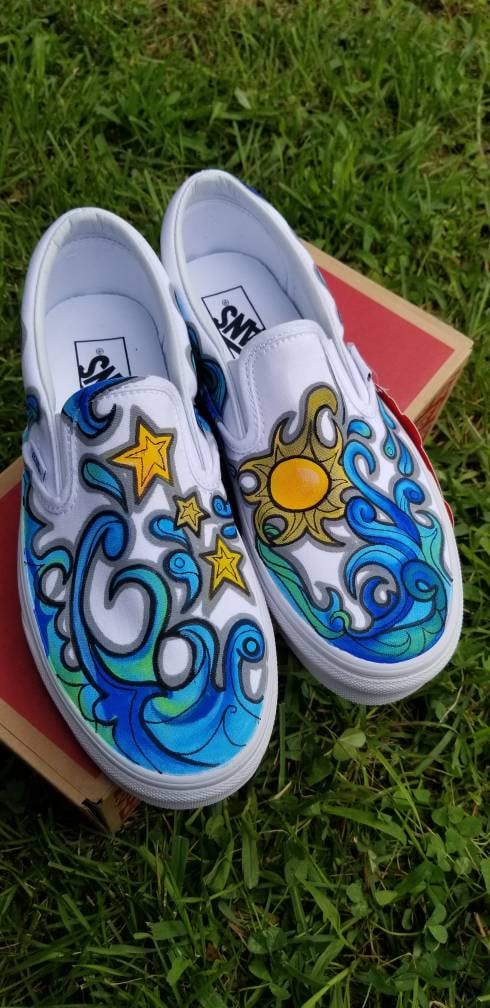 CUSTOM Vans Slip on Sneakers - Etsy