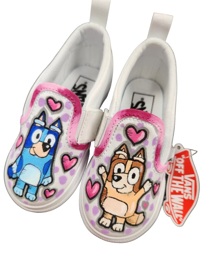 CUSTOM Kids Bluey Vans Slip on Sneakers - Etsy