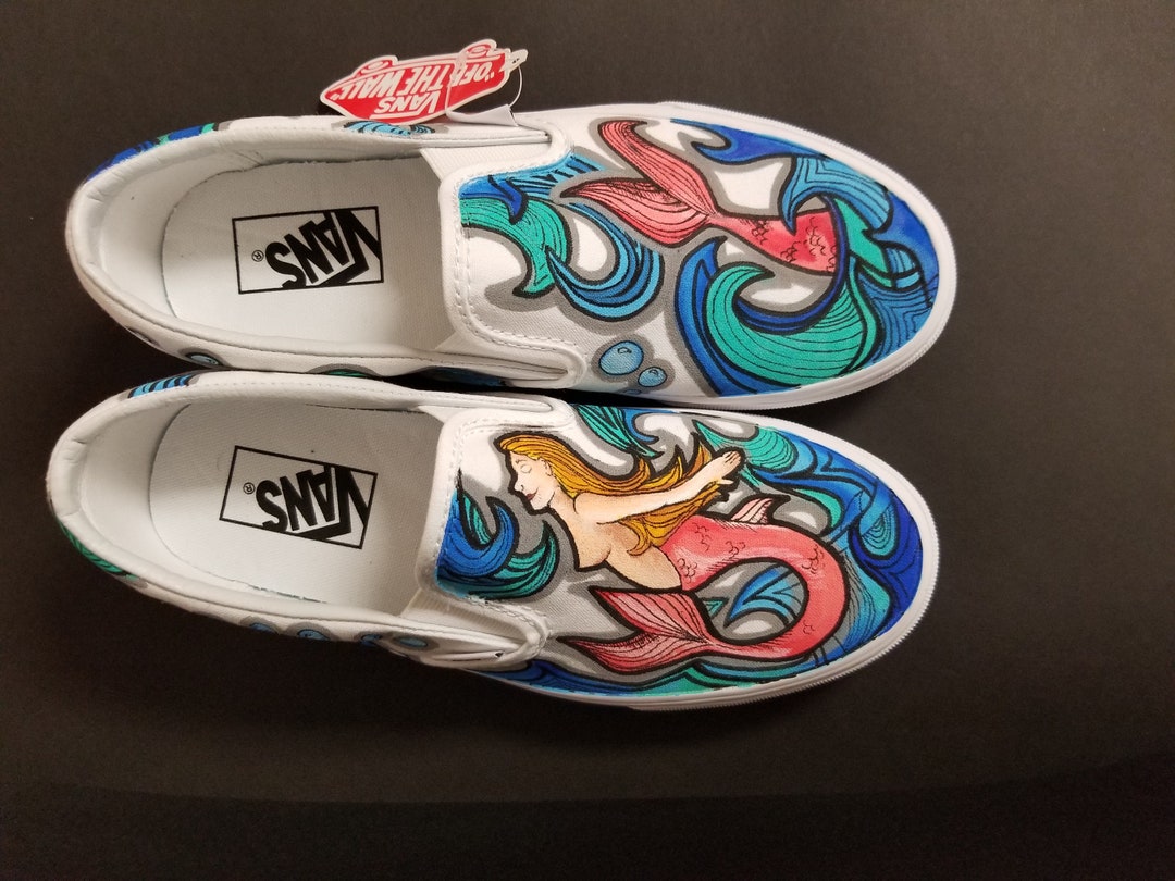 CUSTOM Vans Slip on Sneakers - Etsy