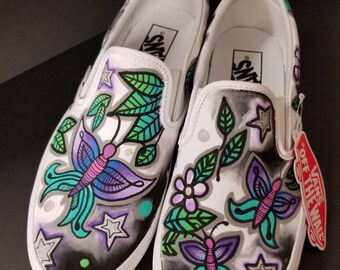 Custom Hand-painted Slip-on Vans - Etsy