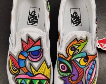 Custom Hand-painted Slip-on Vans - Etsy